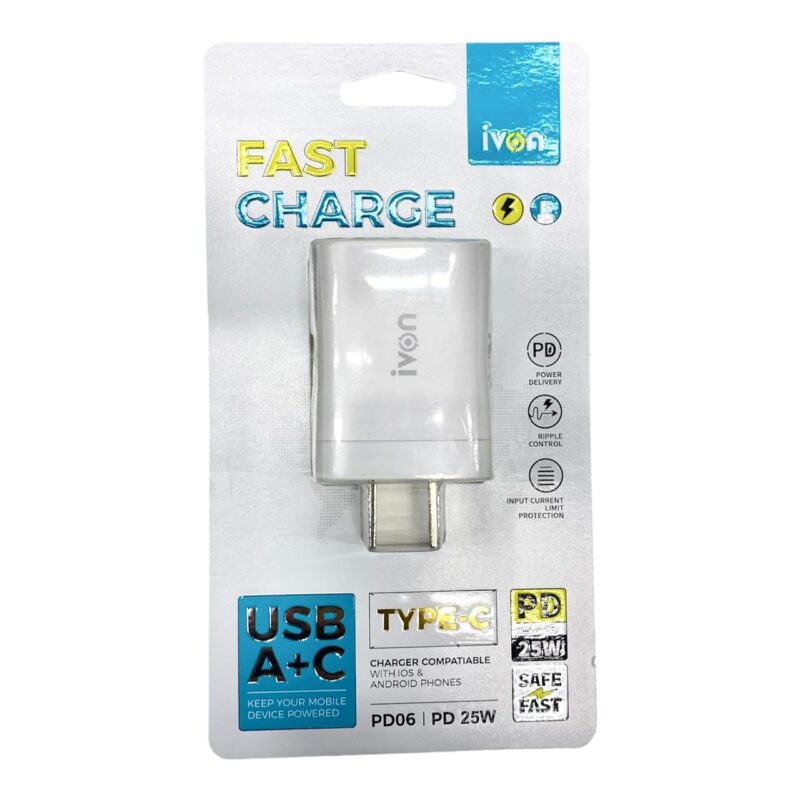 IVON CARGADOR PARA CELULAR 25W USB-C - Consultek